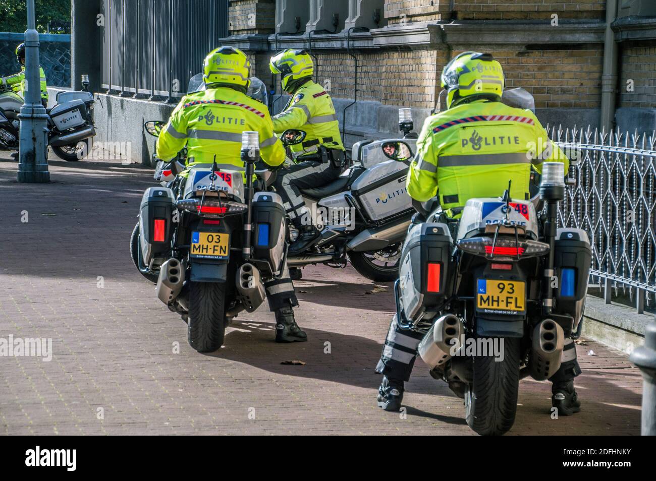 Police Motor Team In Front Of The Amstel Hotel At Amsterdam The ...