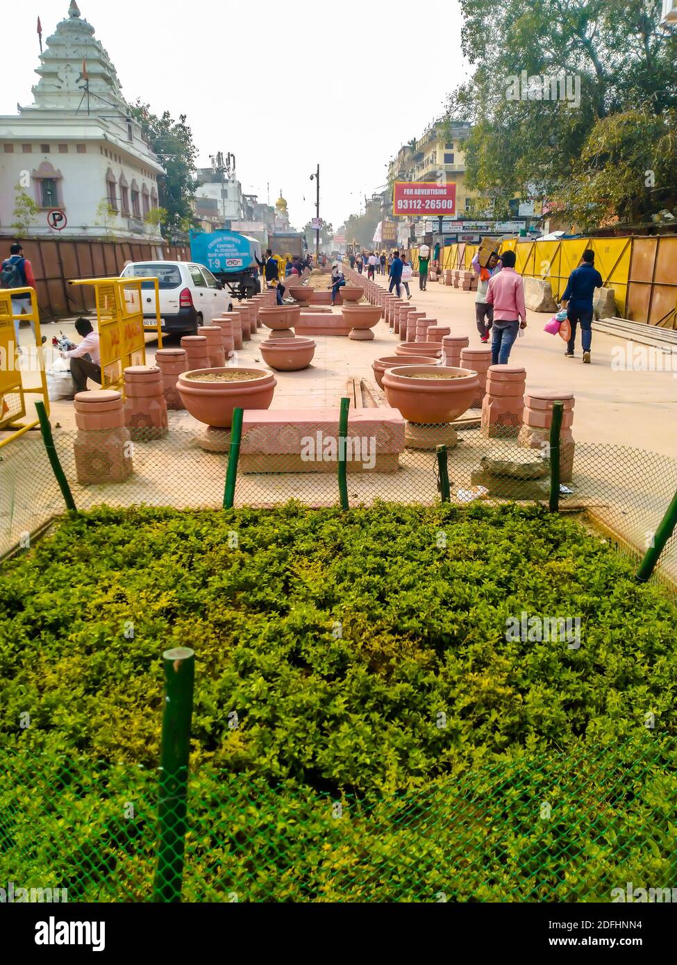 OLD DELHI, INDIA Feburary 2, 2020. Chandni Chowk with new look ...