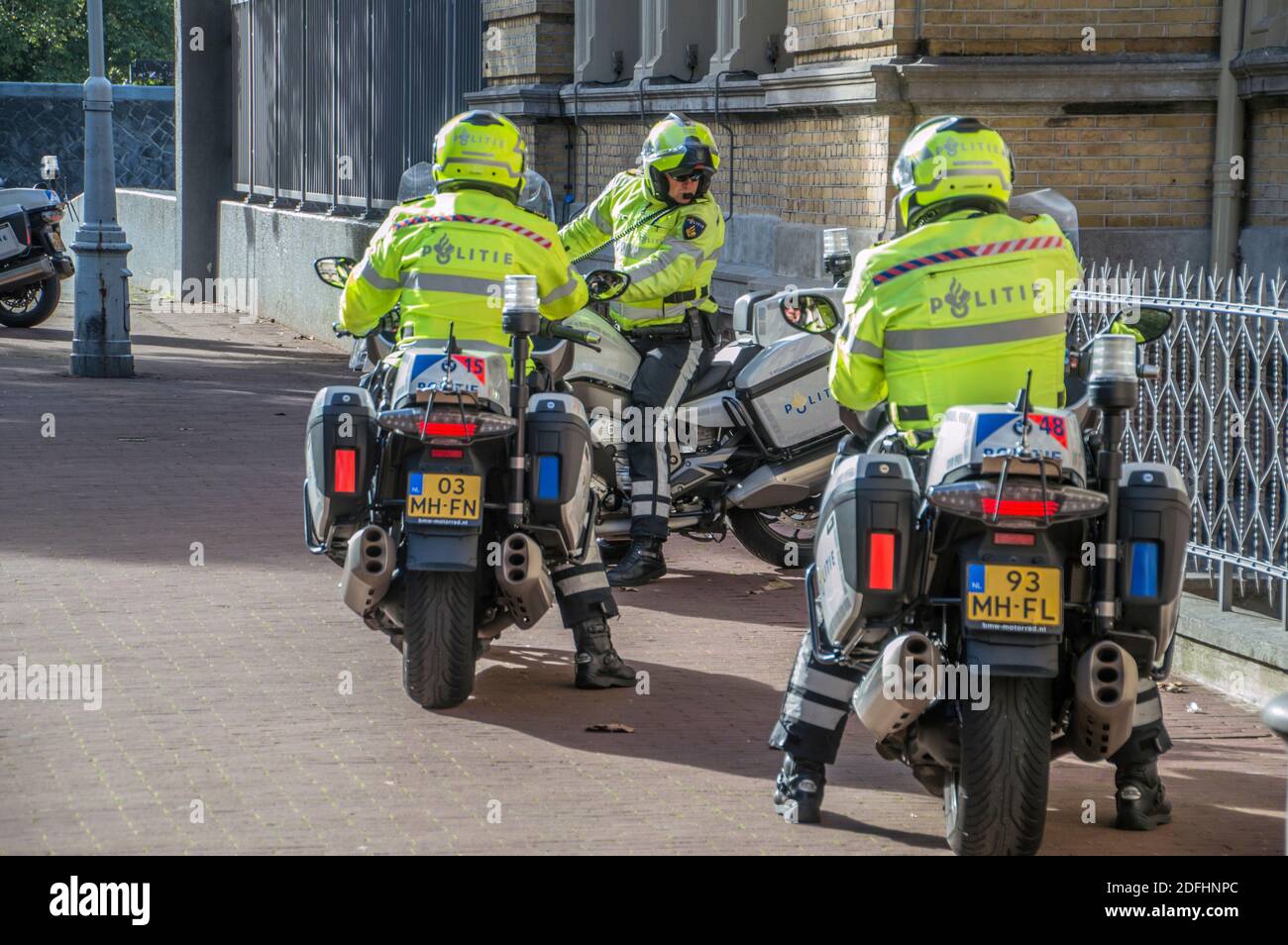 Police Motor Team In Front Of The Amstel Hotel At Amsterdam The ...