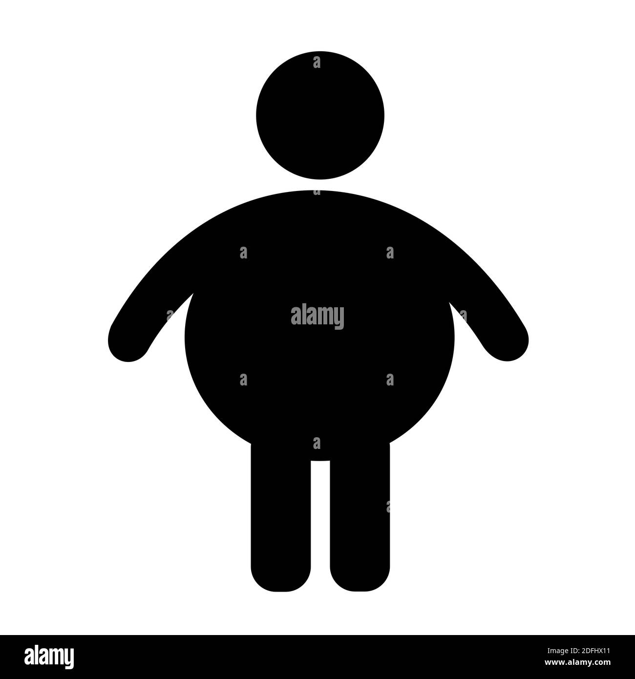 Vector symbol of fat and obese person. Overweight man has coprulent ...