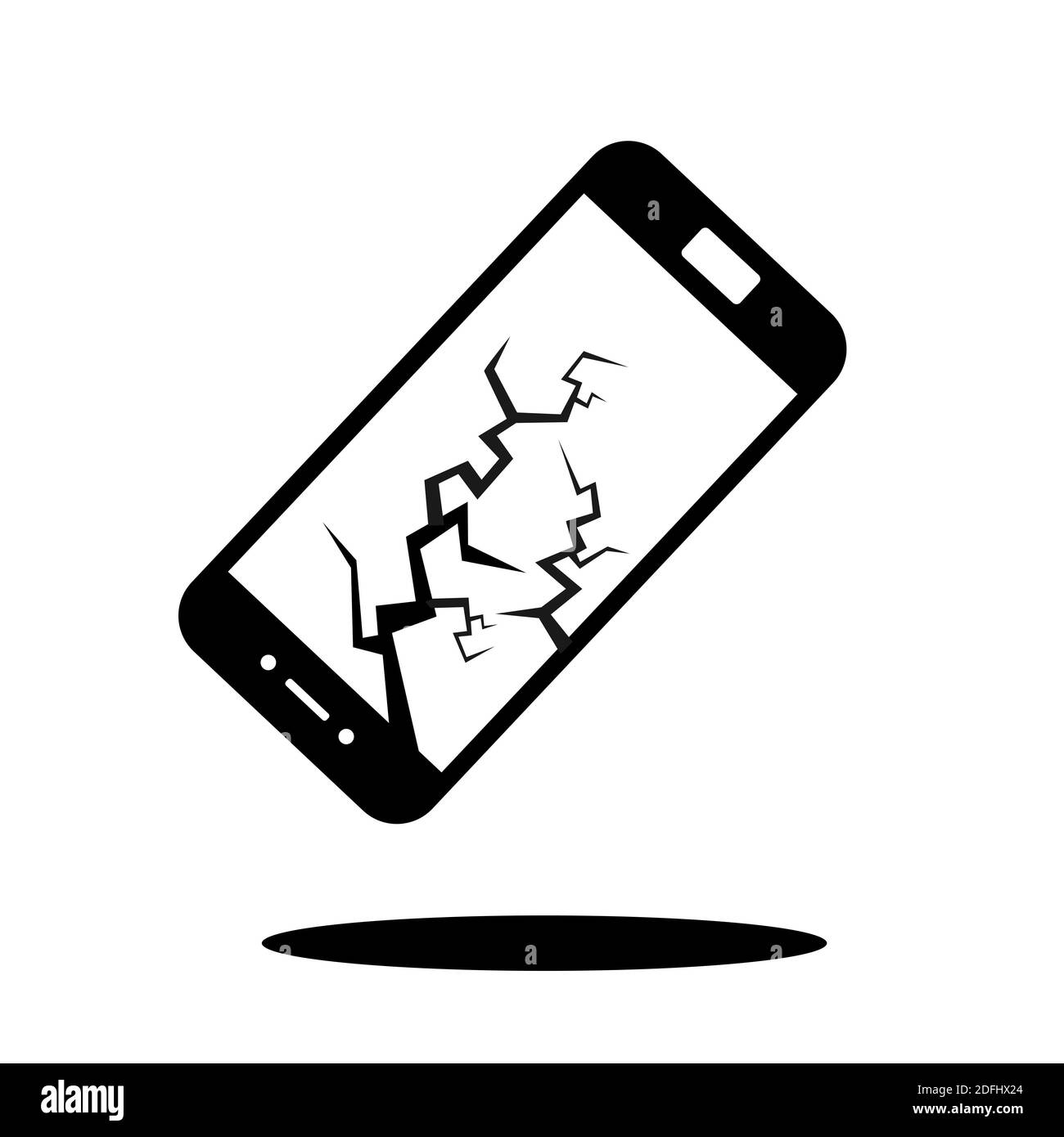 Cell phone and smartphone is dropping on the ground. Screen and dislay ...
