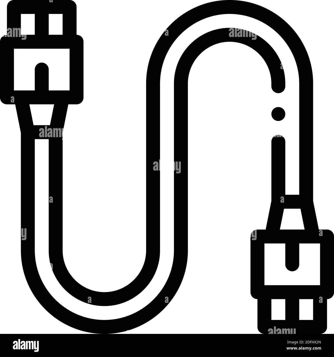 electonic cord computer detail black icon vector illustration Stock ...