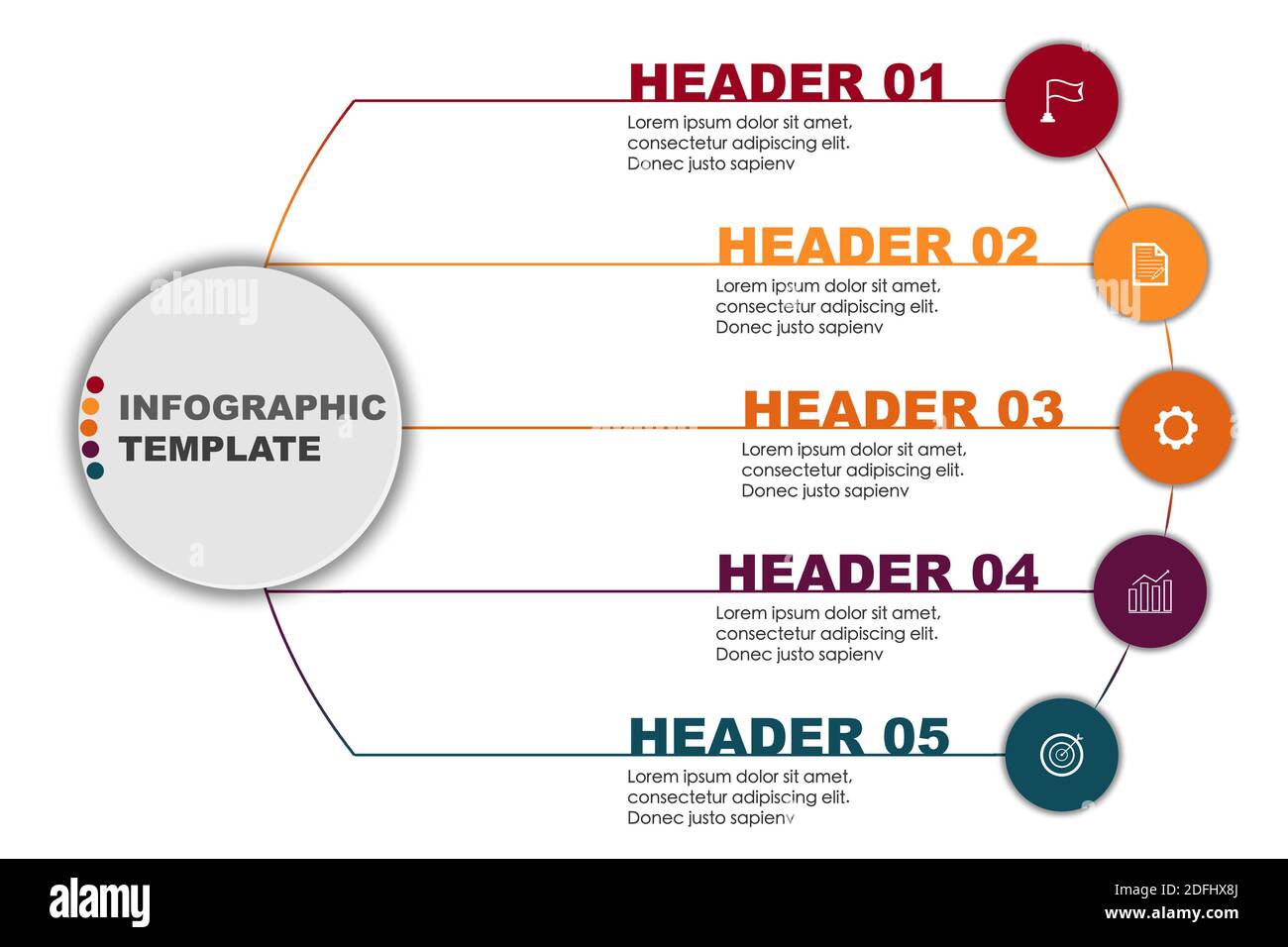 Vector infographic template with 5 wizard steps of startup progress ...