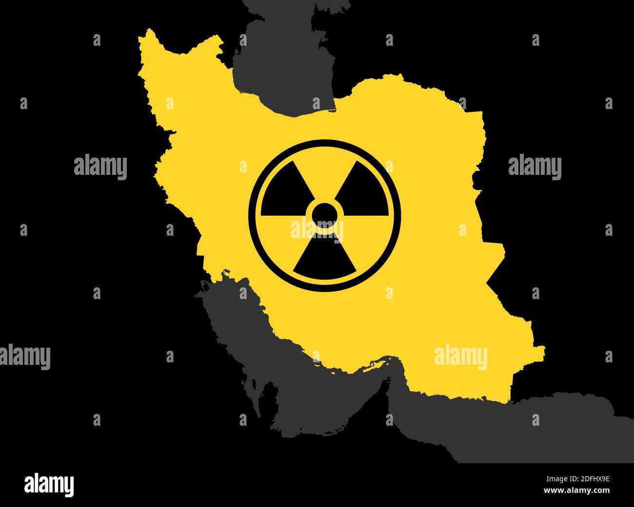 Iran and nuclear power - Iranian country and symbol of atomic radiation ...