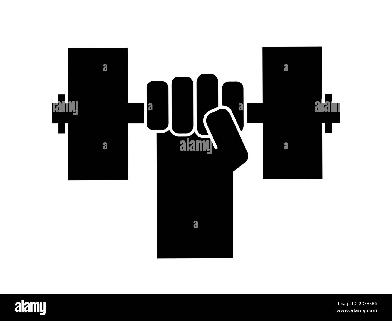 Raised and clenched fist is doing workout and physical training with ...