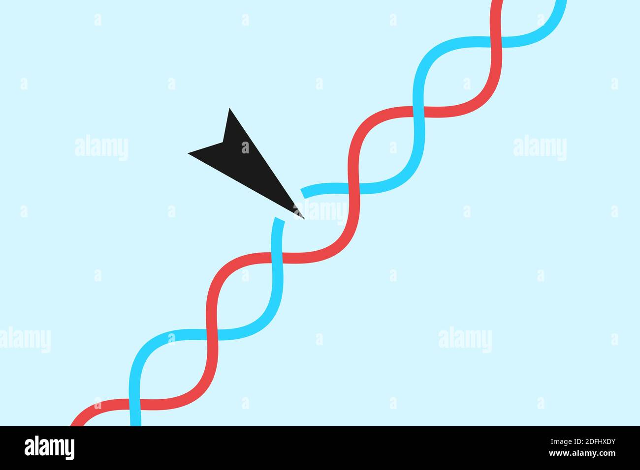 Error of DNA - Double helix is damaged and broken by alien and ...