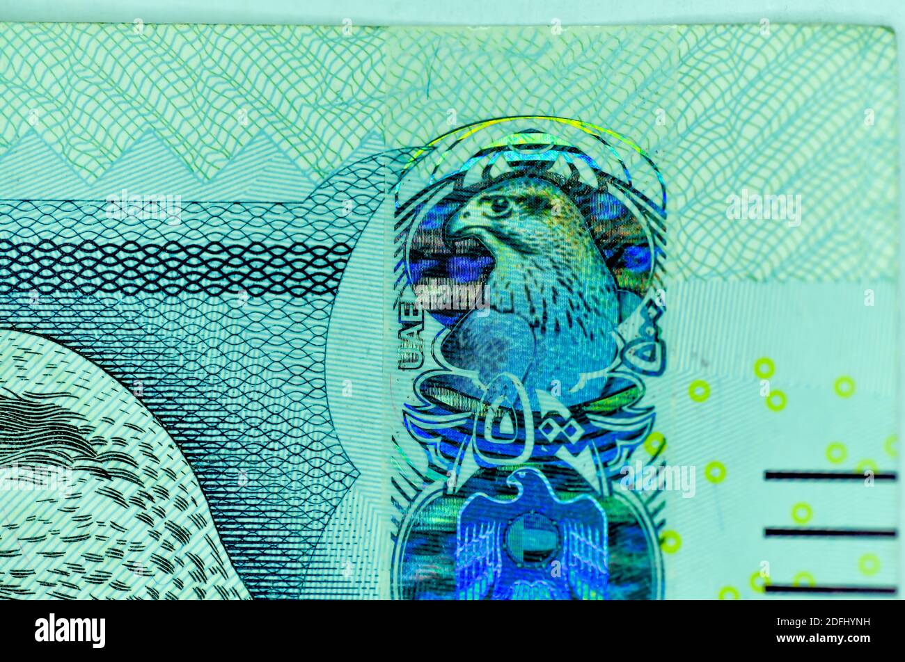 A macro shot of the dirham banknote of the United Arab Emirates Stock ...
