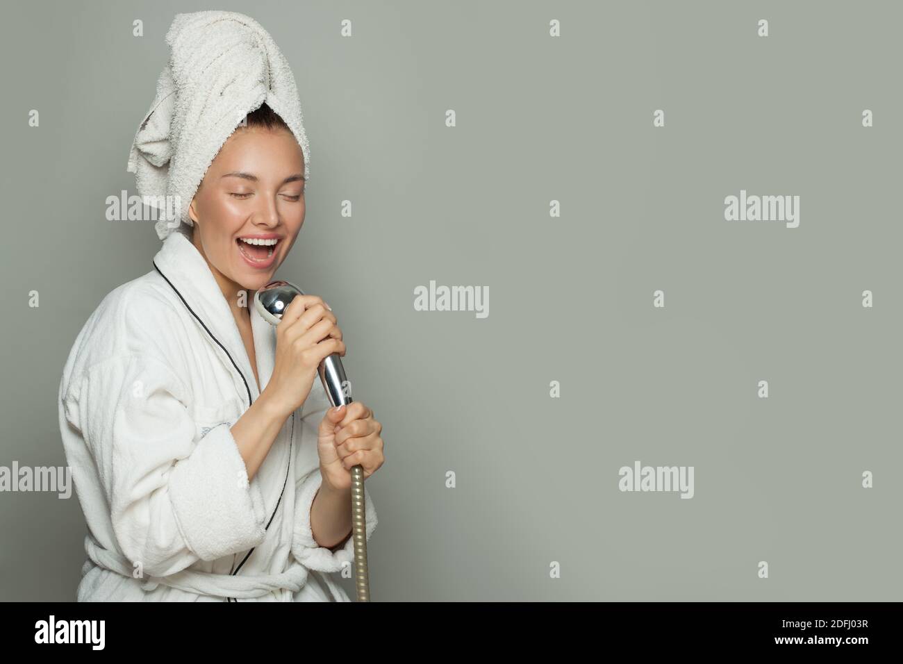 Woman taking a shower hi-res stock photography and images - Alamy