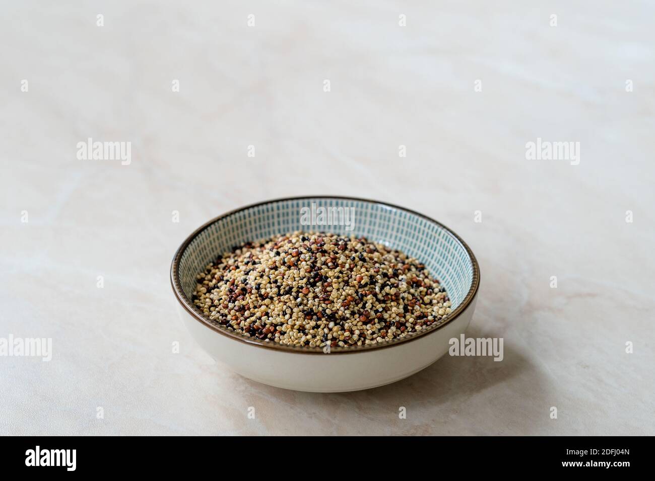 Raw Mixed Tricolor / Three Color Quinoa in Bowl. Ready to Use Stock ...