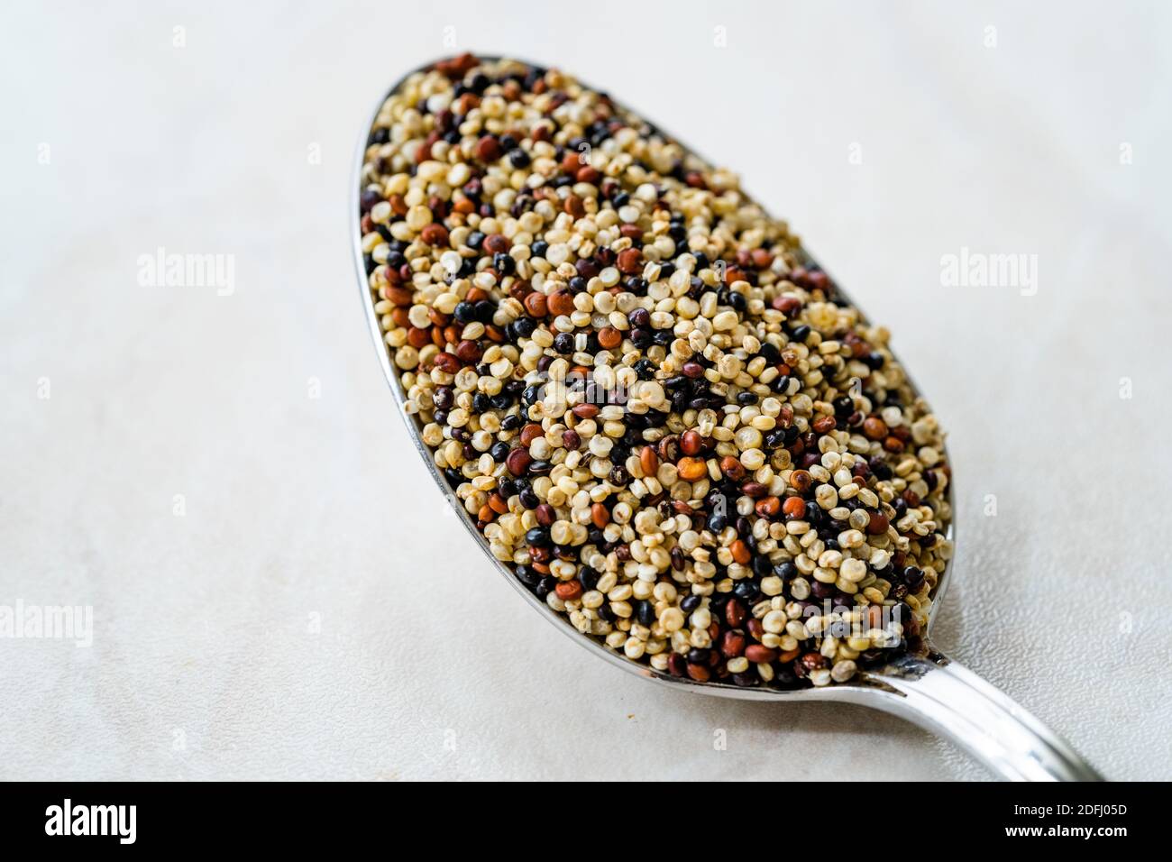 Raw Mixed Tricolor / Three Color Quinoa in Spoon. Ready to Use Stock ...