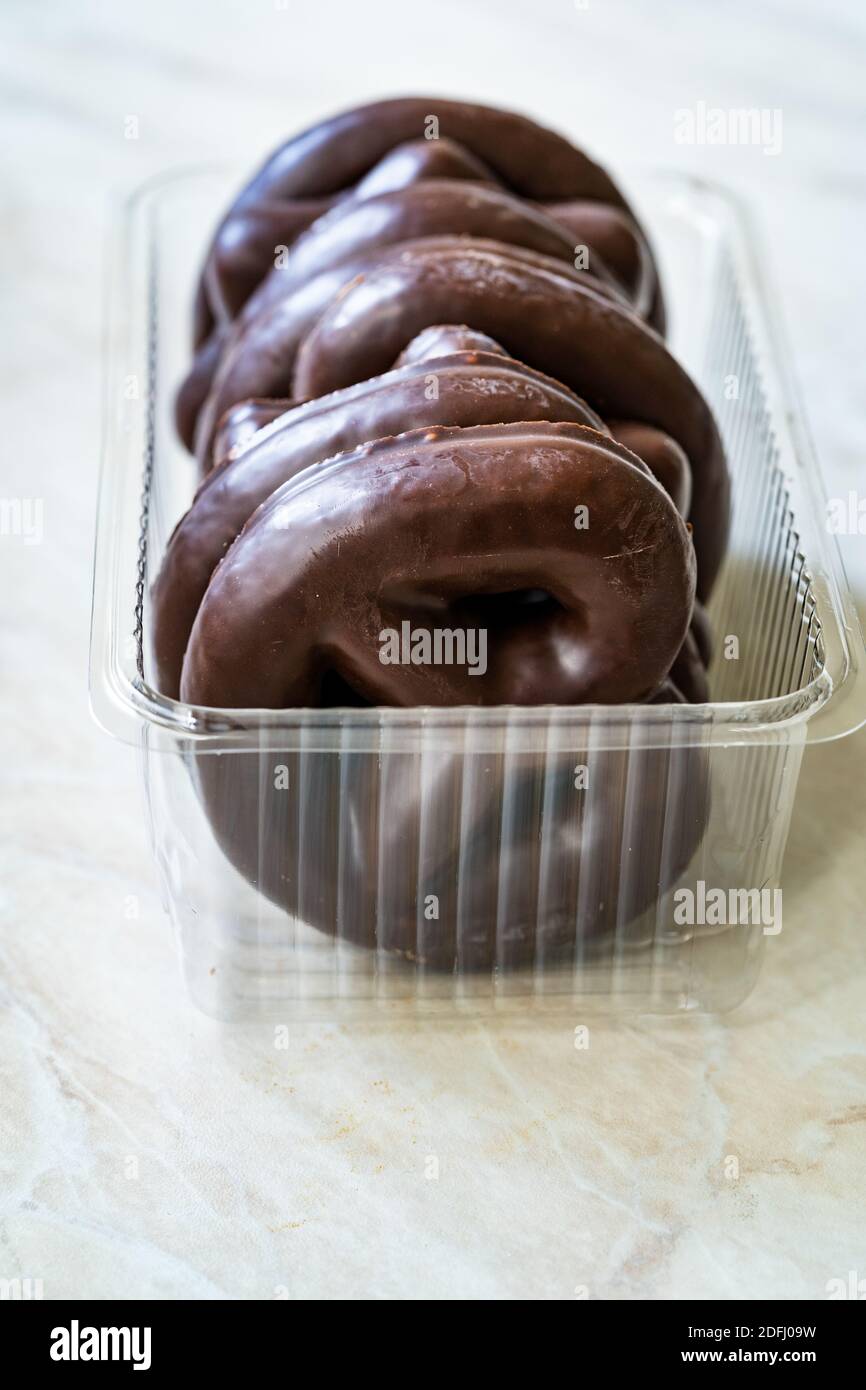Chocolate Covered Gingerbread Cookies Heart and Star Shaped in Plate in ...