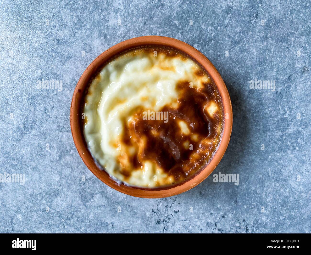 Turkish Dessert Sutlac Baked Rice Pudding Custard in Casserole Pot ...