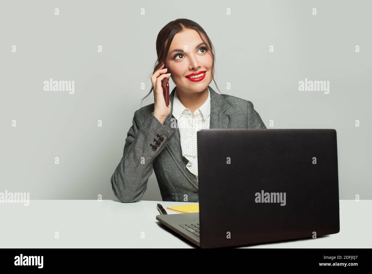 Insurance agent using smartphone hi-res stock photography and images ...