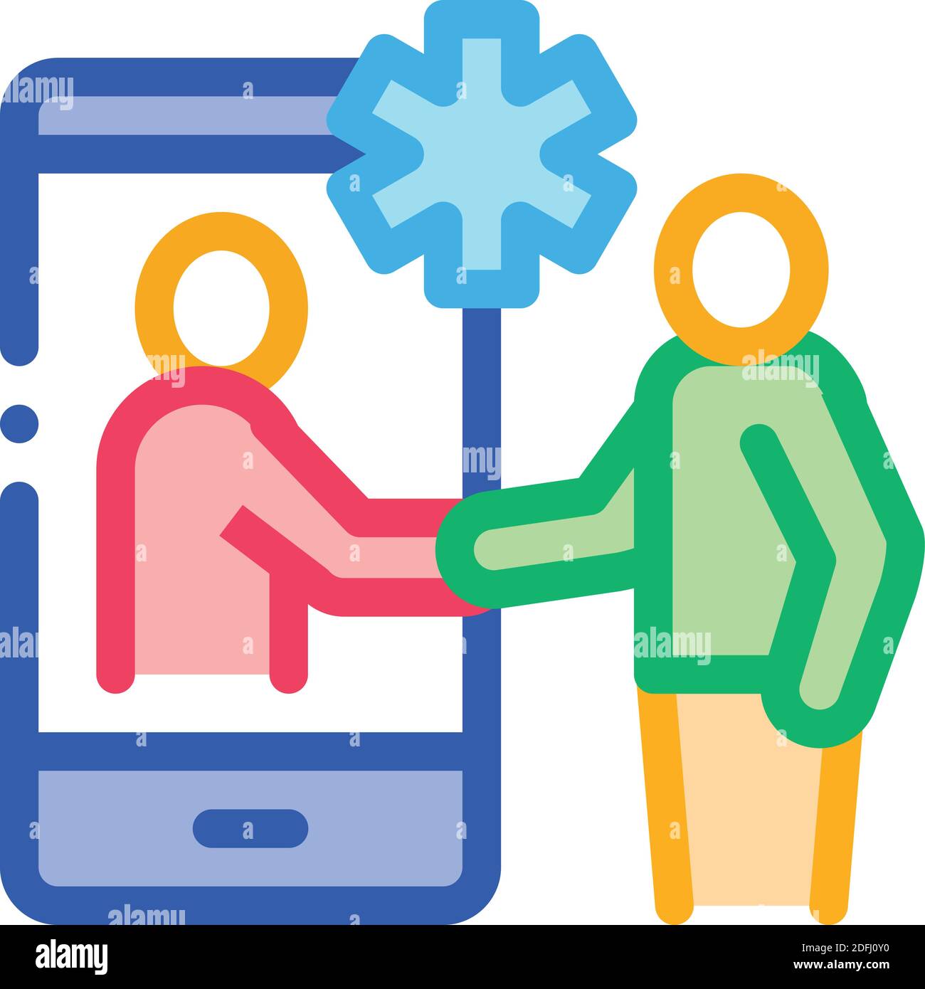 online medical consultation color icon vector illustration Stock Vector ...