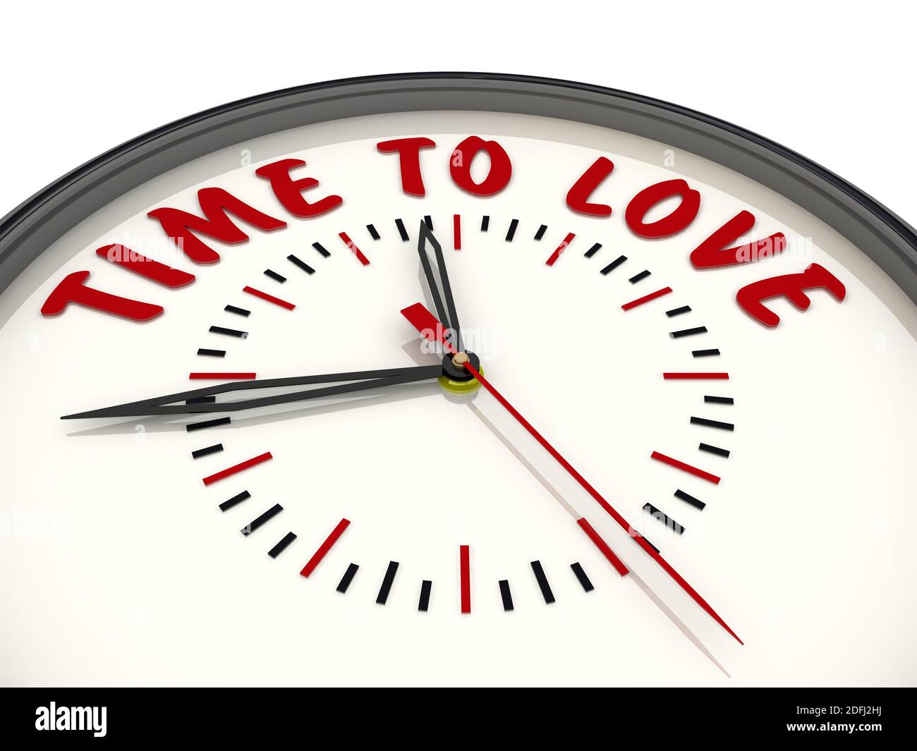 Time to love. Watches with an inscription. Analog Clock with the words ...