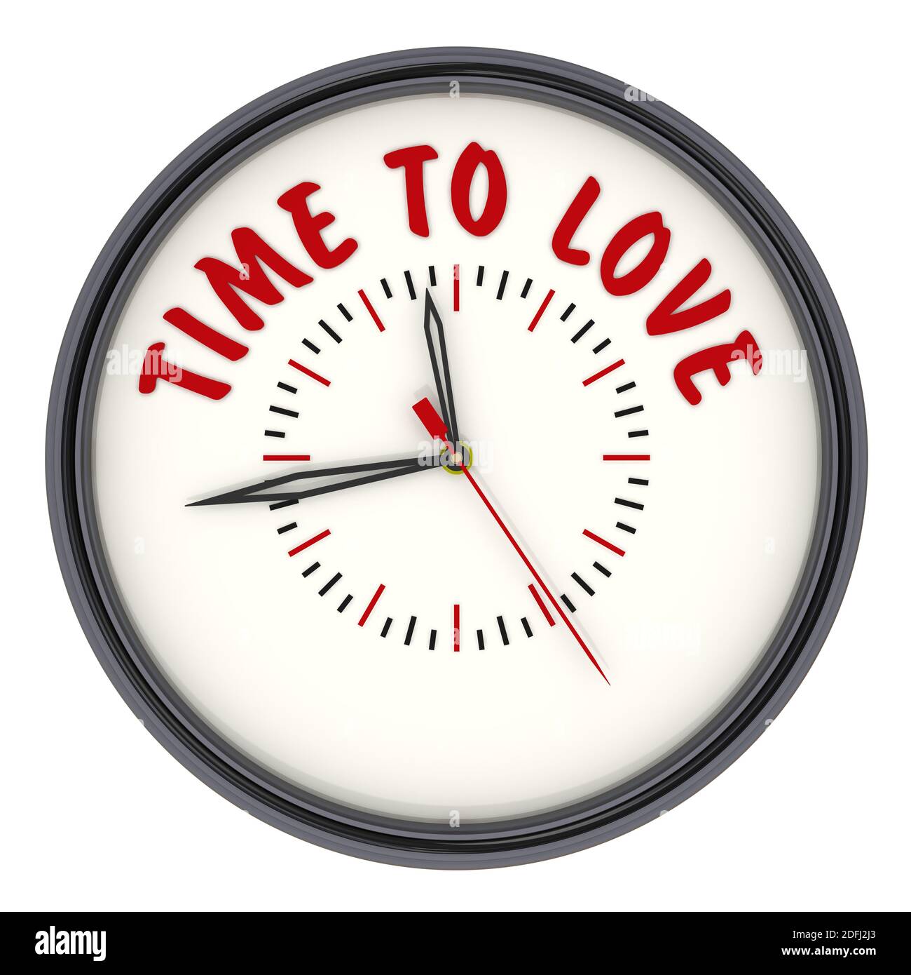 Time to love. Watches with an inscription. Analog Clock with the words ...