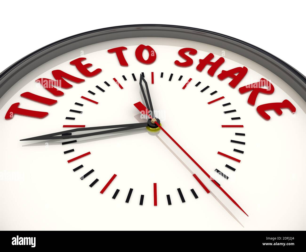 Time to share. Watches with an inscription. Analog Clock with the words ...