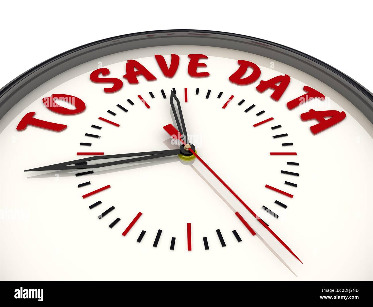 Time to save data. Watches with an inscription. Analog Clock with the ...