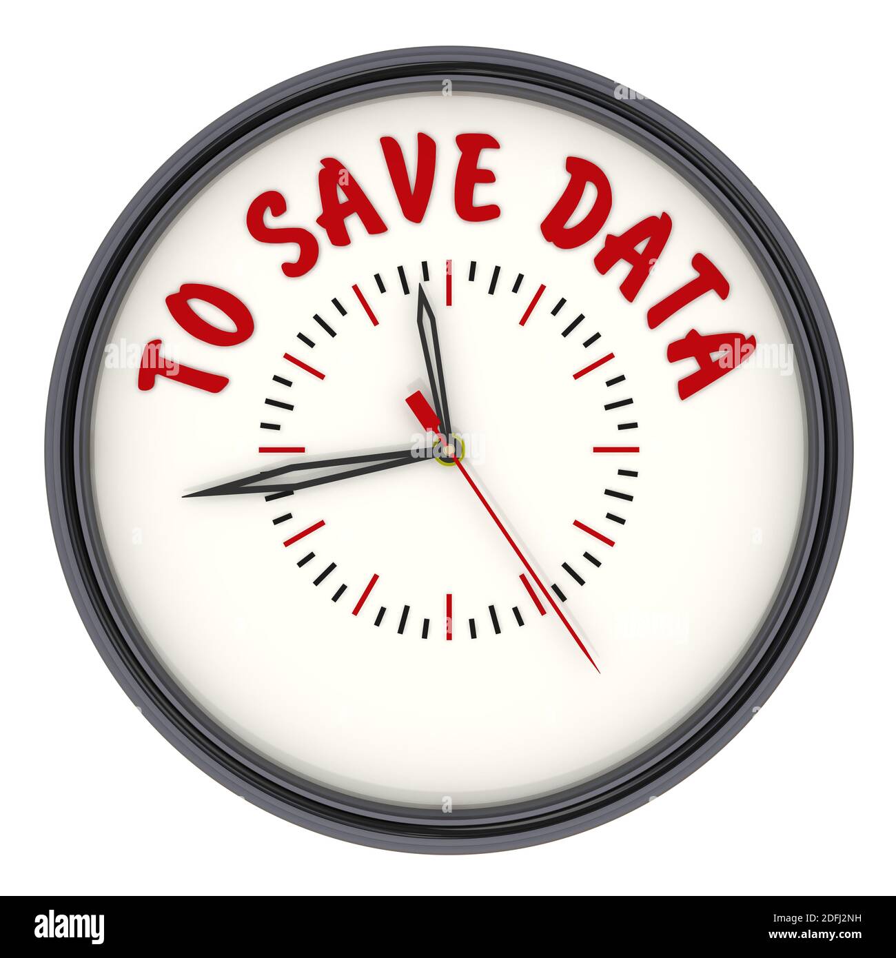 Time to save data. Watches with an inscription. Analog Clock with the ...