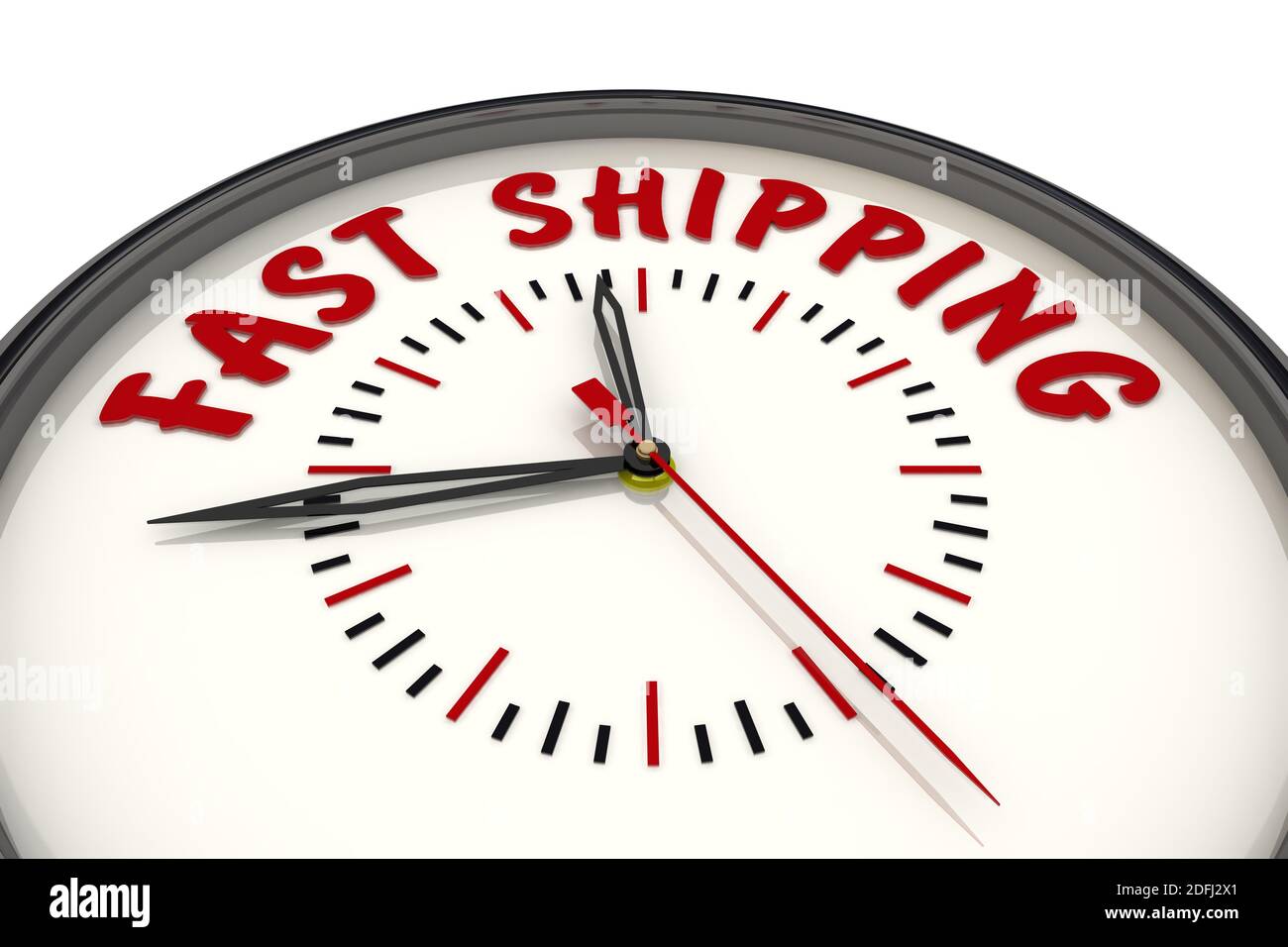 Fast shipping. Clock with text. Analog Clock with red text FAST ...
