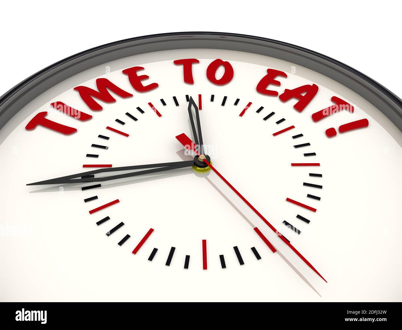 Time to eat! Watches with text. Analog Clock with the red word TIME TO ...