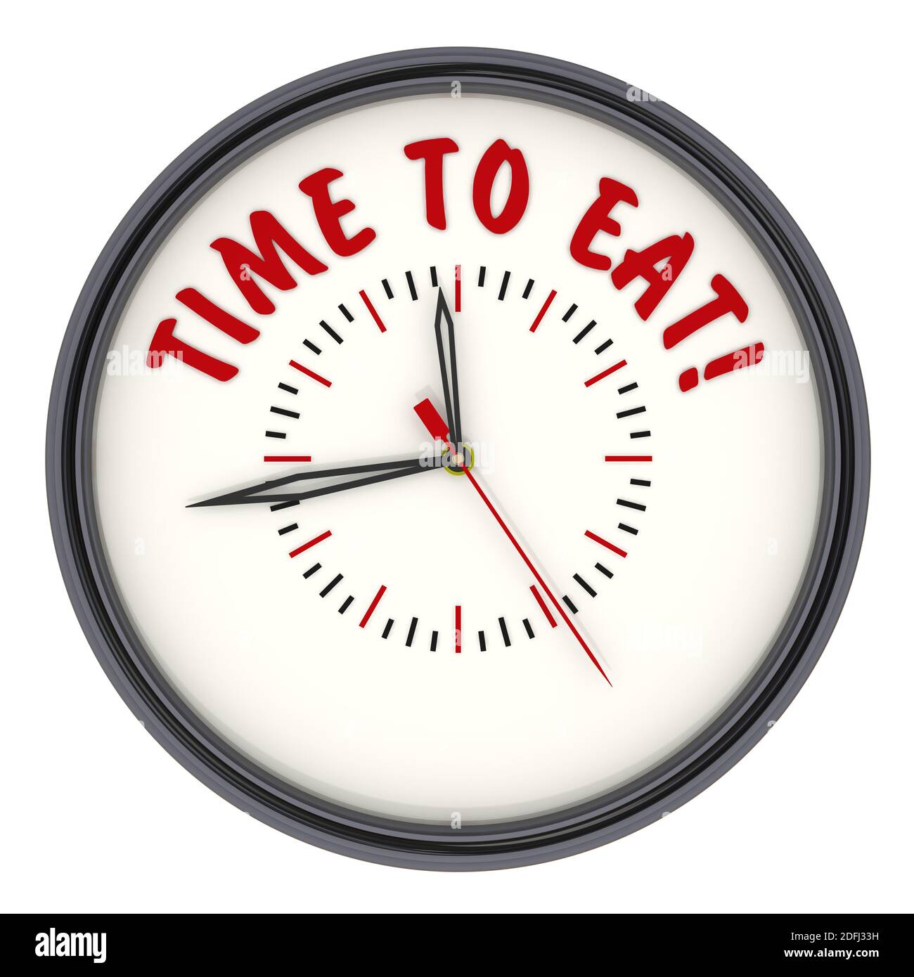Time To Eat Watches With Text Analog Clock With The Red Word Time To Eat Isolated 3d