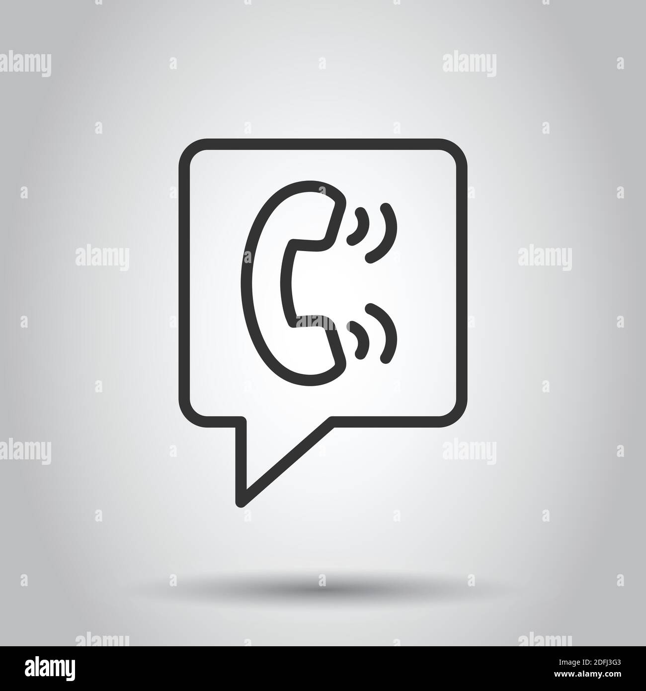 Mobile phone icon in flat style. Telephone talk vector illustration on ...