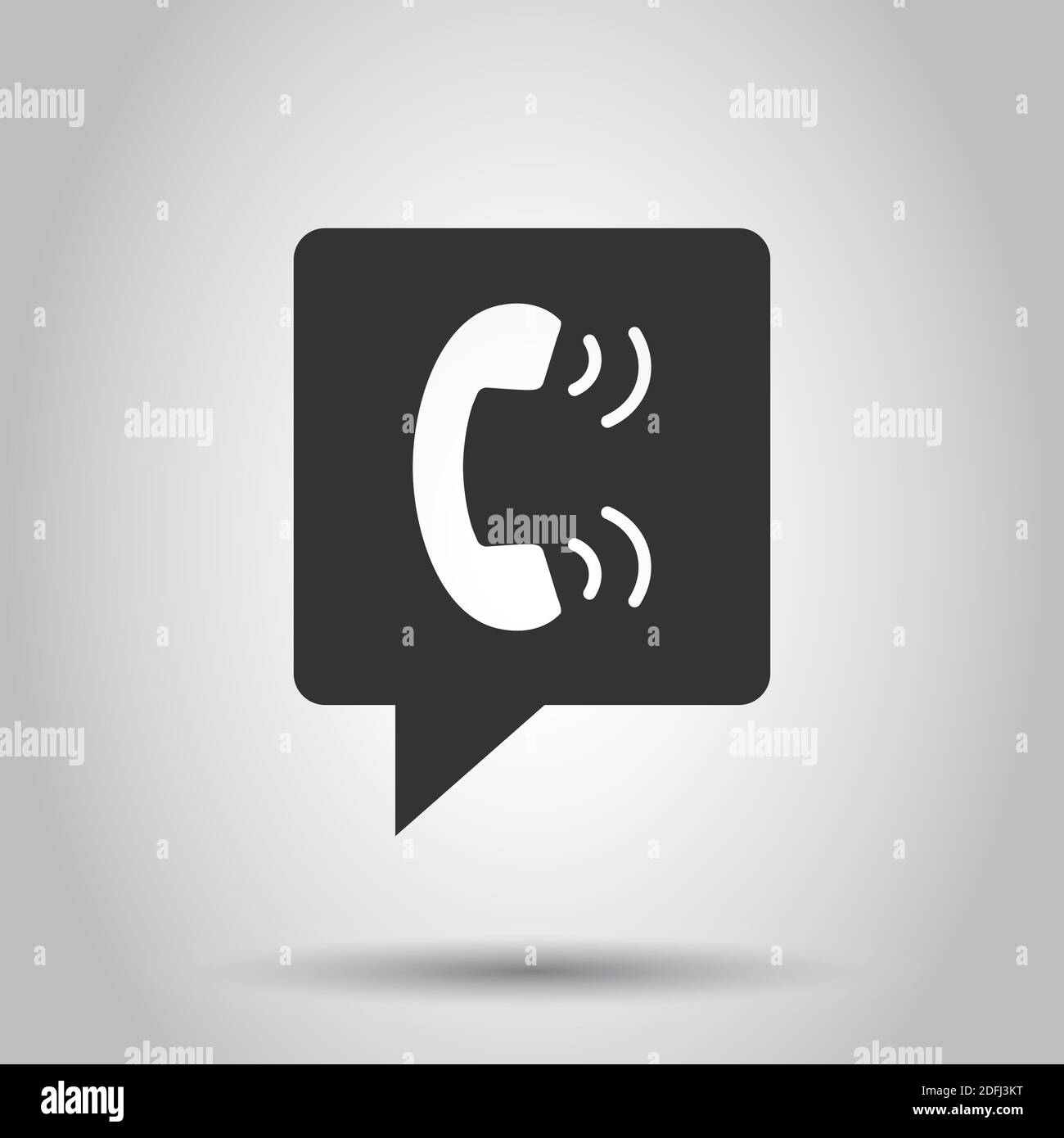 Mobile phone icon in flat style. Telephone talk vector illustration on ...