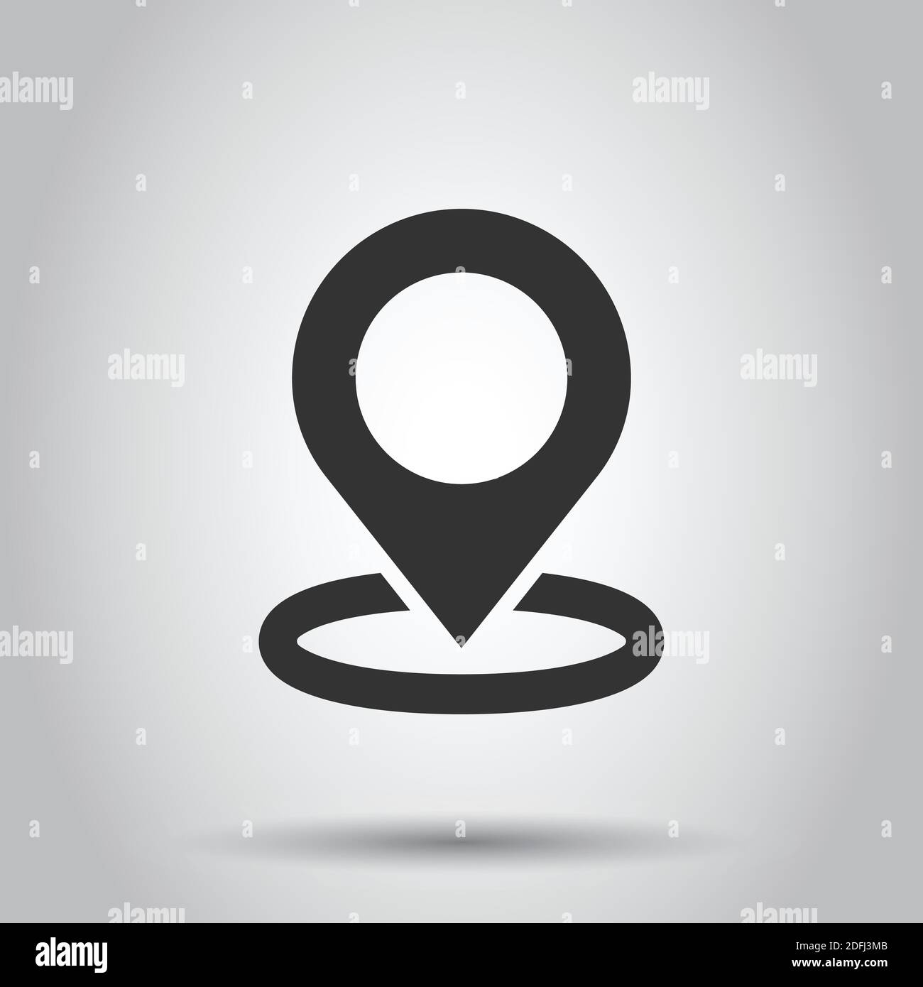 Map pin icon in flat style. GPS navigation vector illustration on white ...