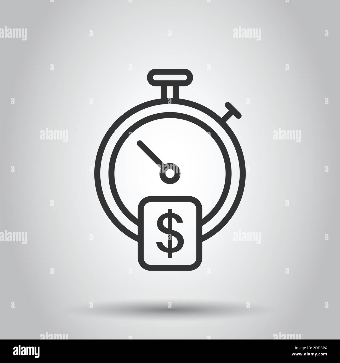 Time is money icon in flat style. Clock with dollar vector illustration ...