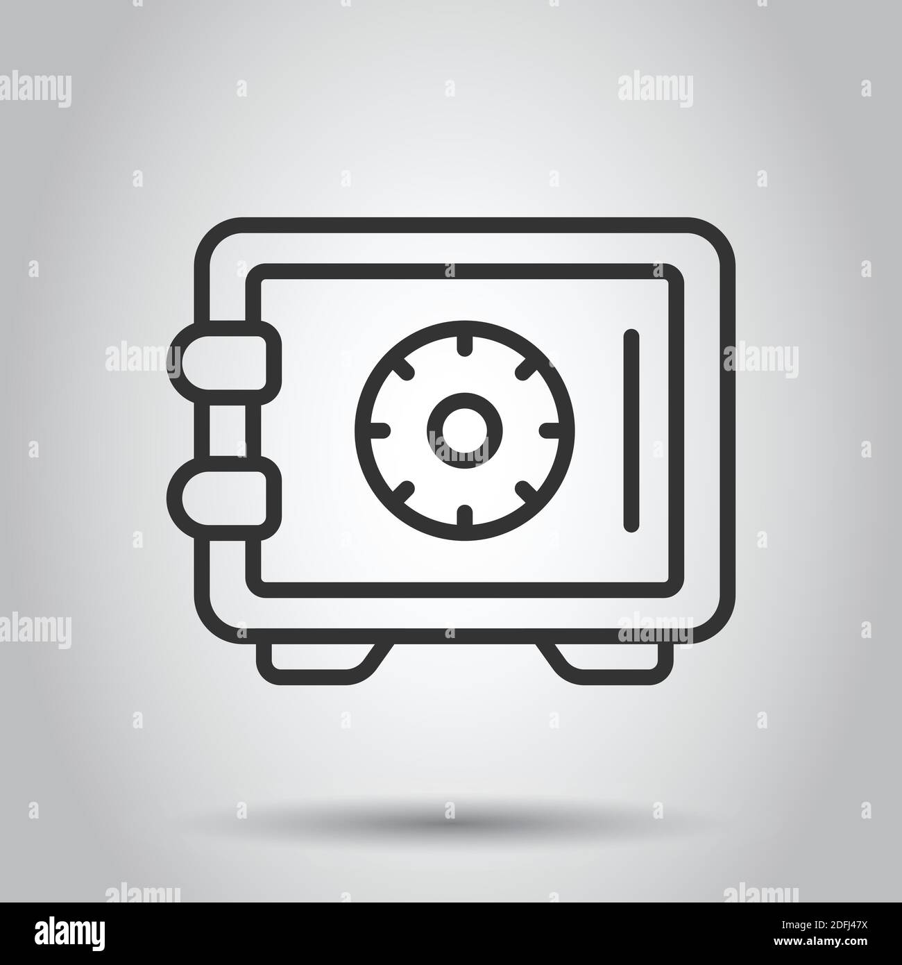 Safe money icon in flat style. Strongbox vector illustration on white ...
