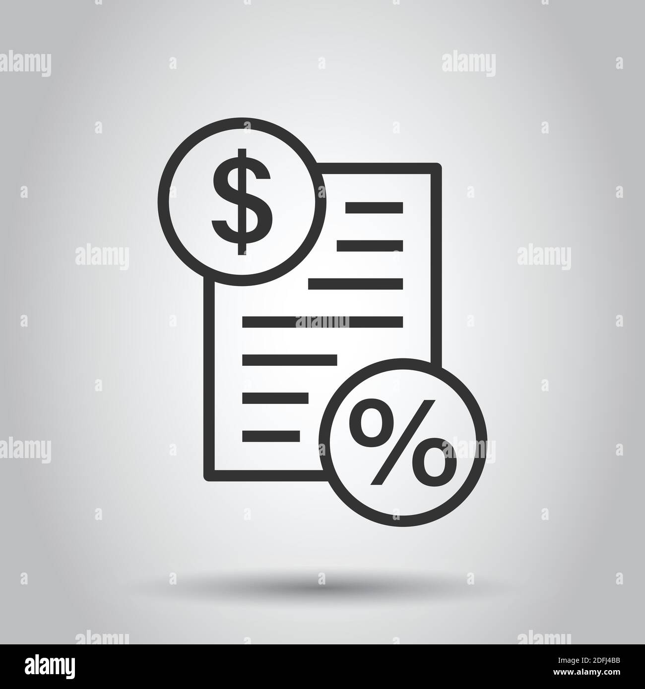 Tax payment icon in flat style. Budget invoice vector illustration on ...