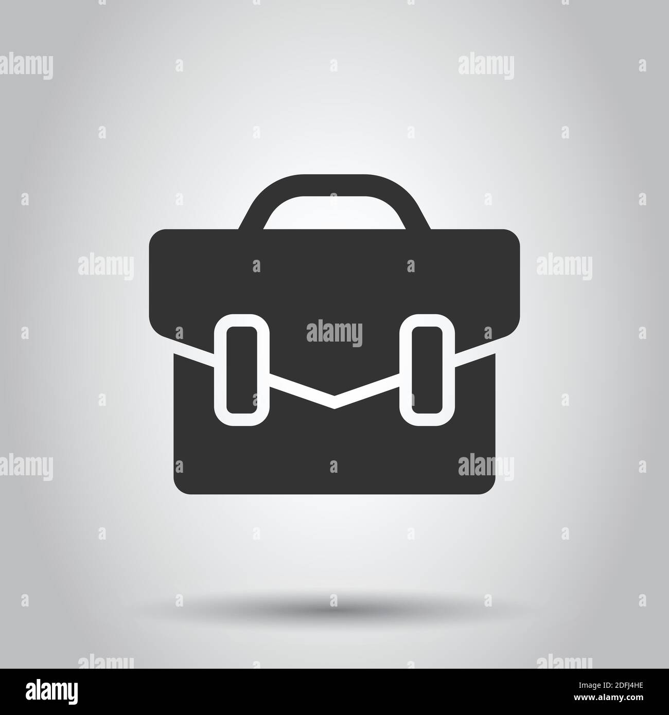 Briefcase icon in flat style. Businessman bag vector illustration on ...