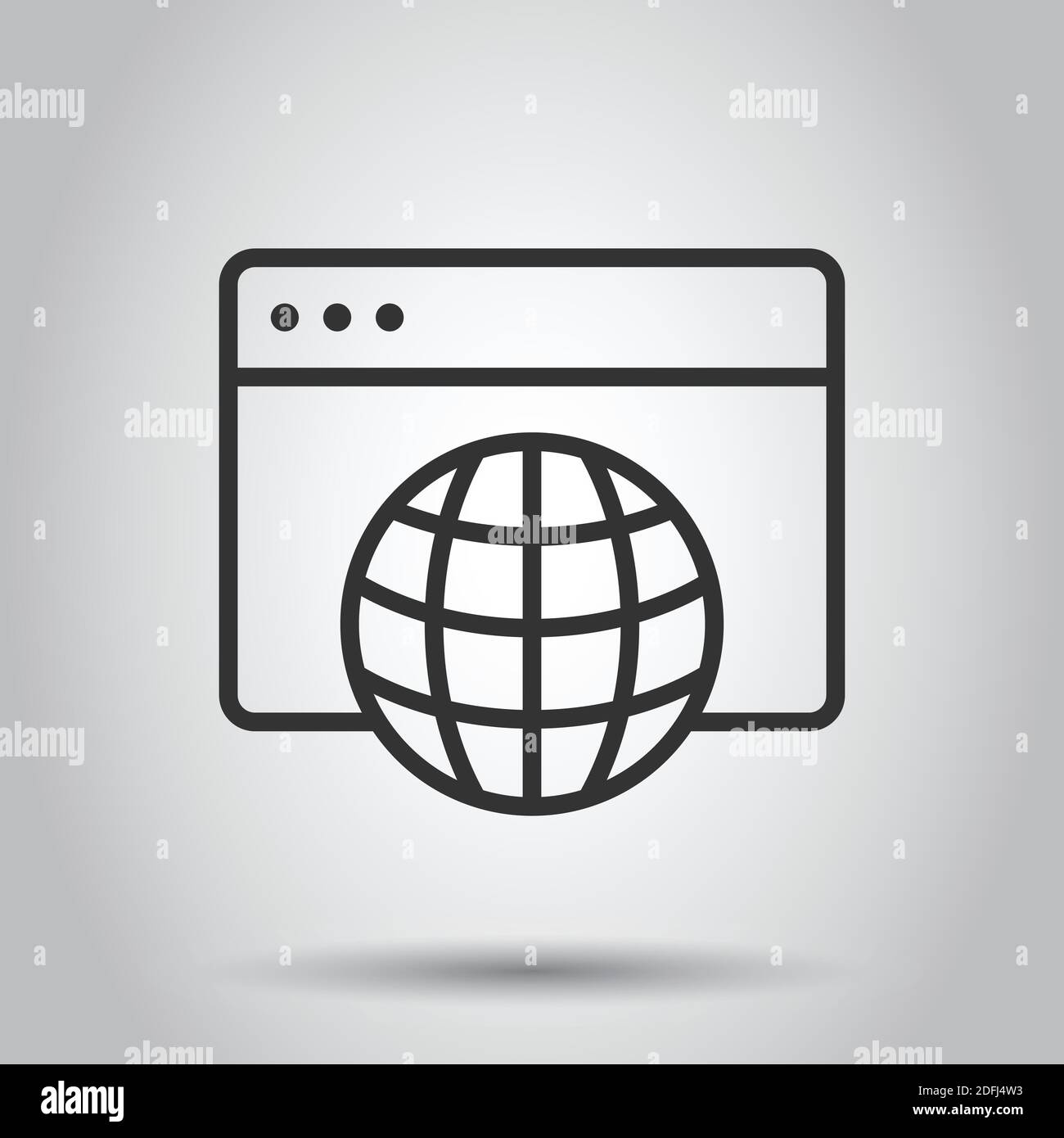 Website domain icon in flat style. Global internet address vector ...