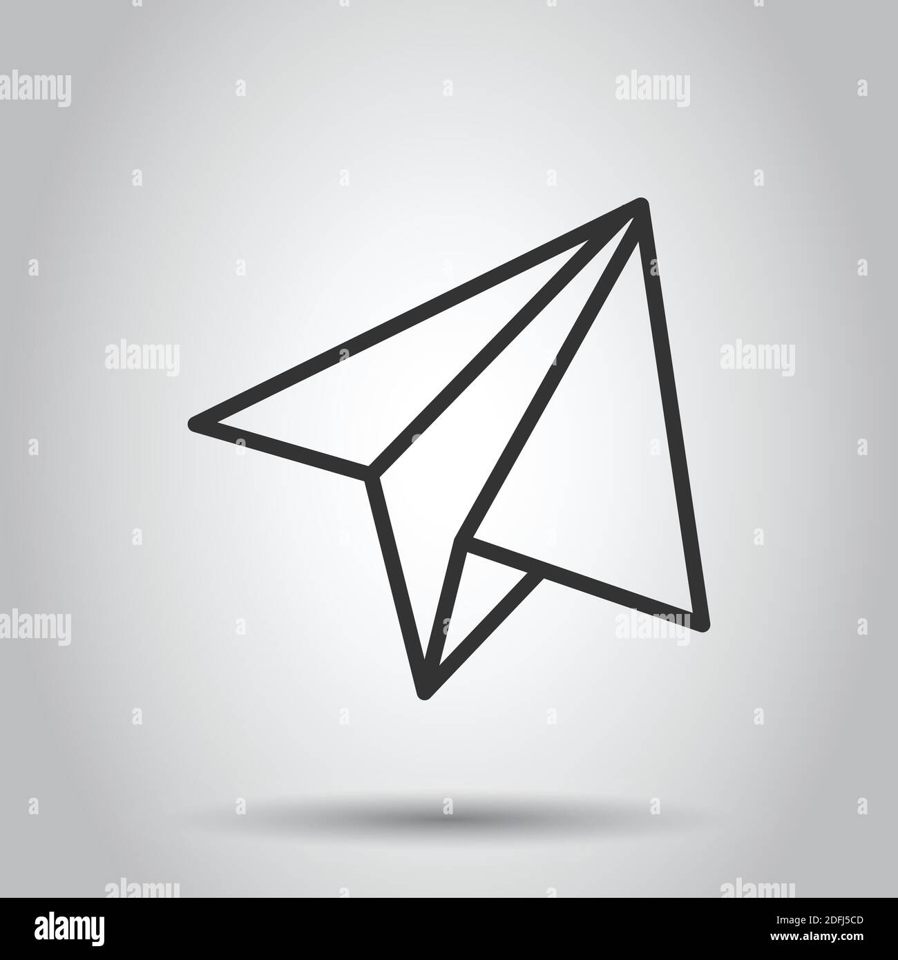 Paper plane icon in flat style. Sent message vector illustration on ...