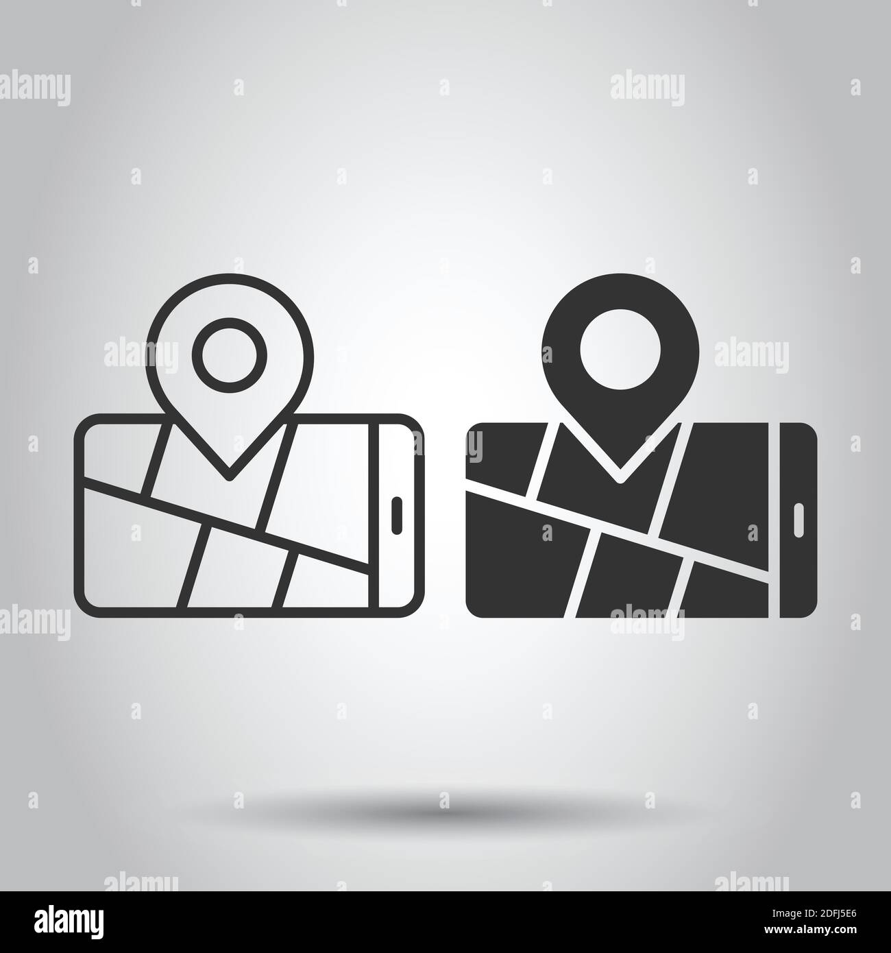 Gps map on phone icon Stock Vector Images - Alamy