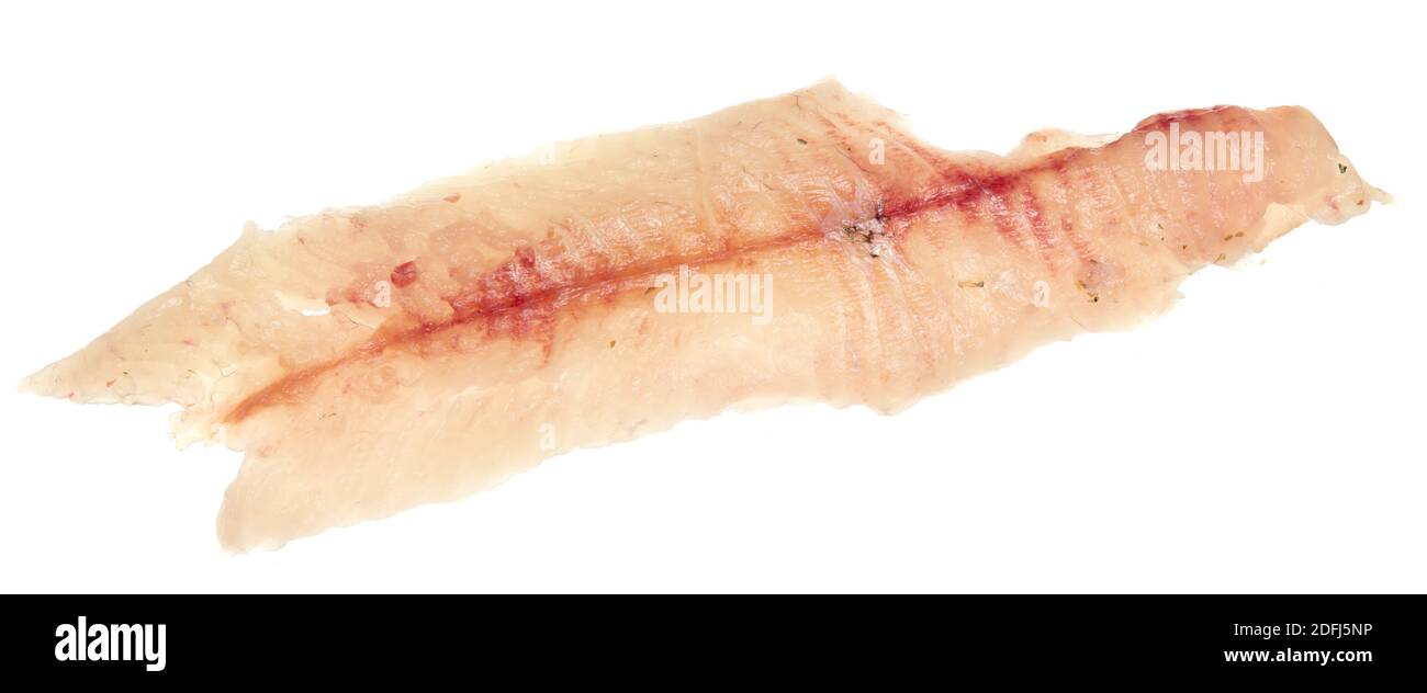 Fish fillet on a white background Stock Photo - Alamy