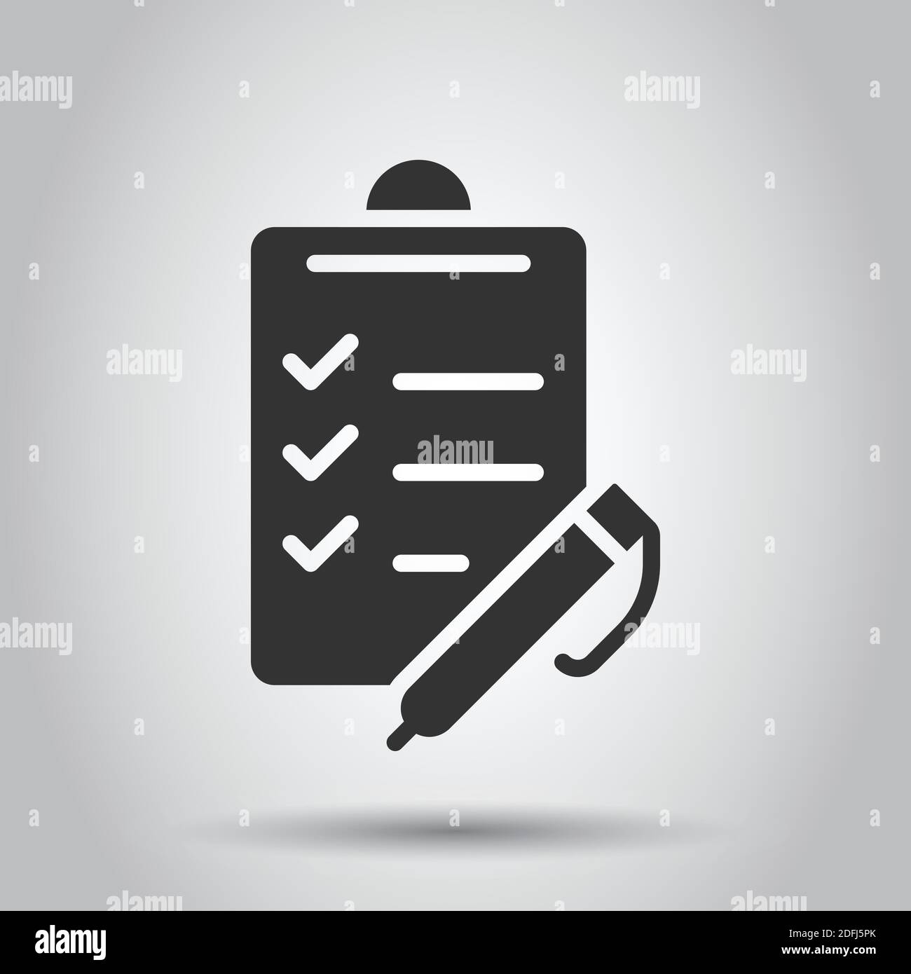 To do list icon in flat style. Document checklist vector illustration on white isolated ...