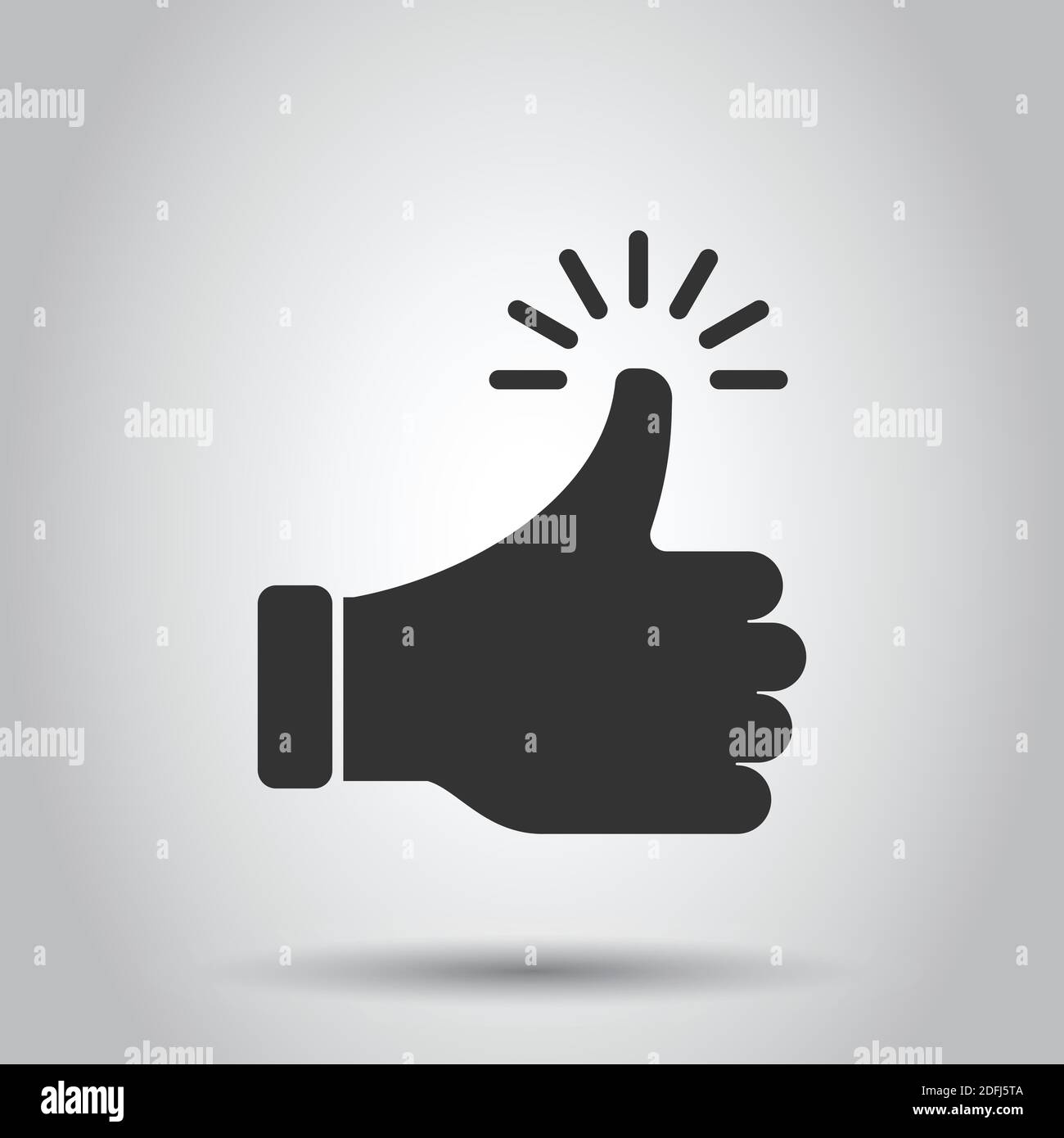 Thumb up icon in flat style. Like gesture vector illustration on white ...
