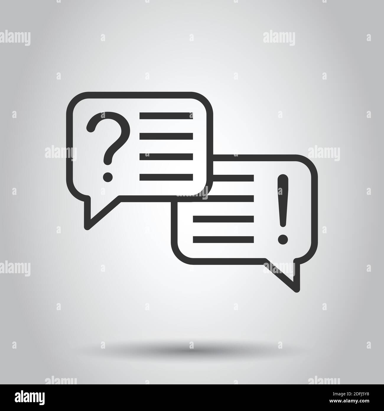 Question and answer icon in flat style. Dialog speech bubble vector ...