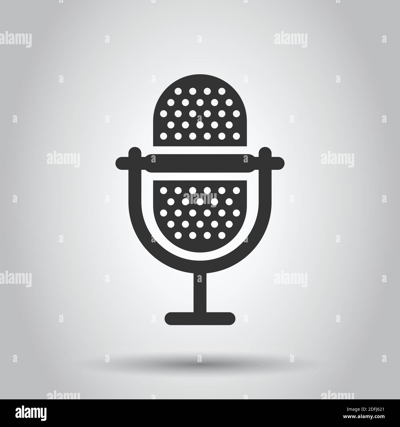 Microphone icon in flat style. Studio mike vector illustration on white ...