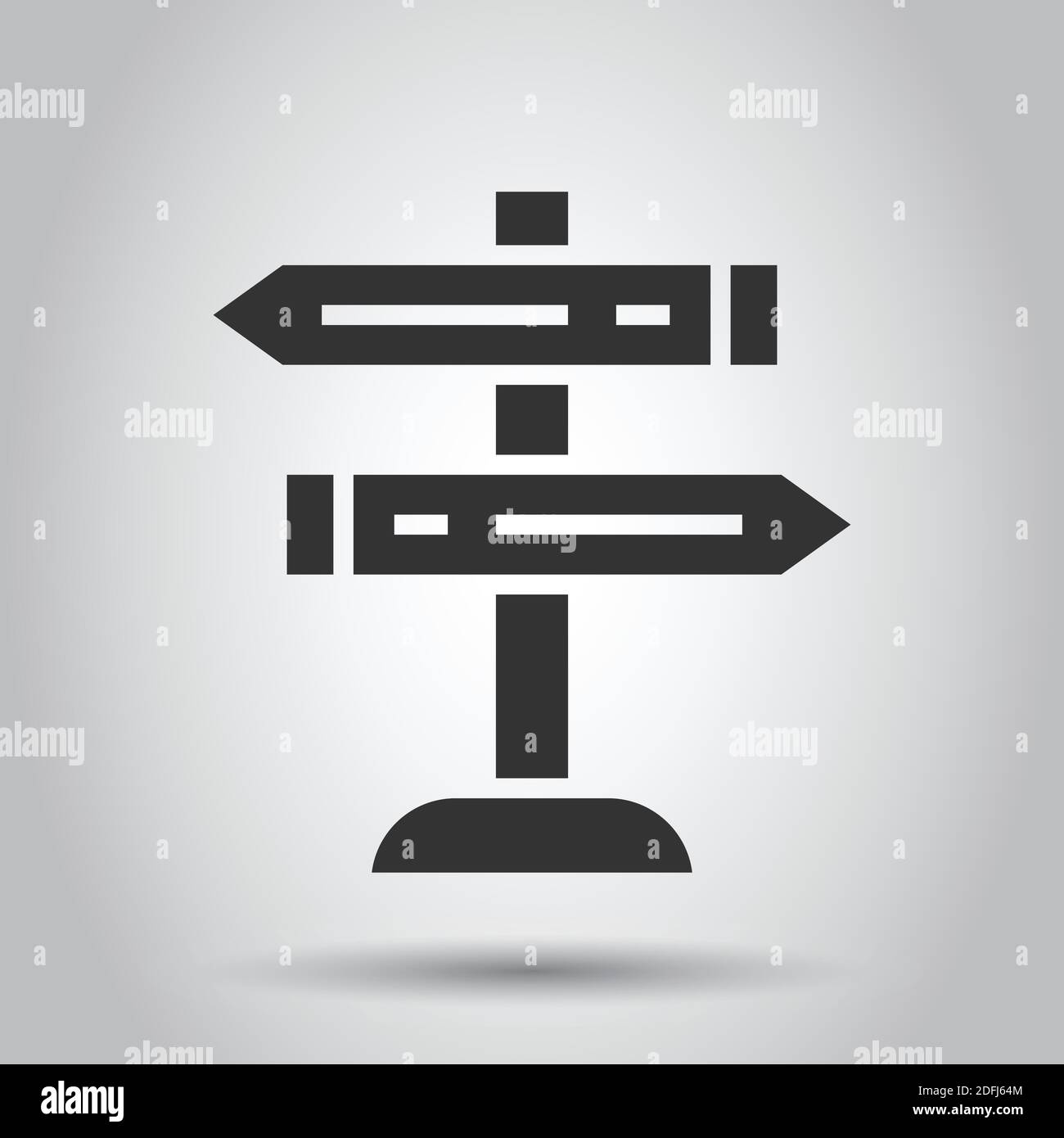 Crossroad signpost icon in flat style. Road direction vector ...