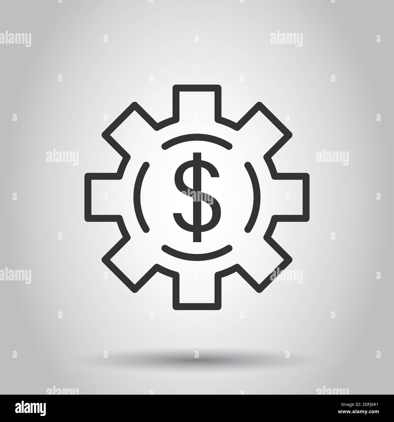 Money revenue icon in flat style. Dollar coin vector illustration on ...