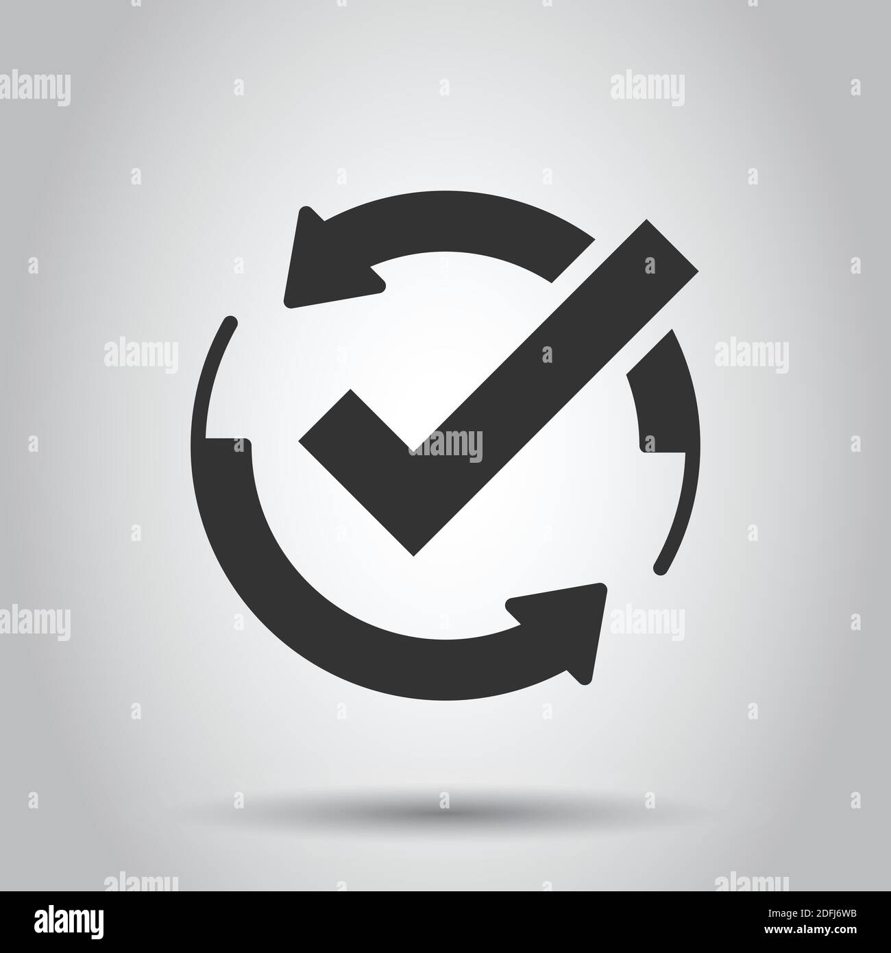 Check mark sign icon in flat style. Confirm button vector illustration ...