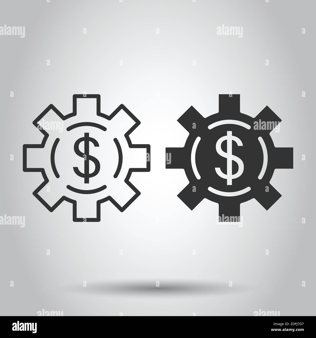 Money revenue icon in flat style. Dollar coin vector illustration on ...