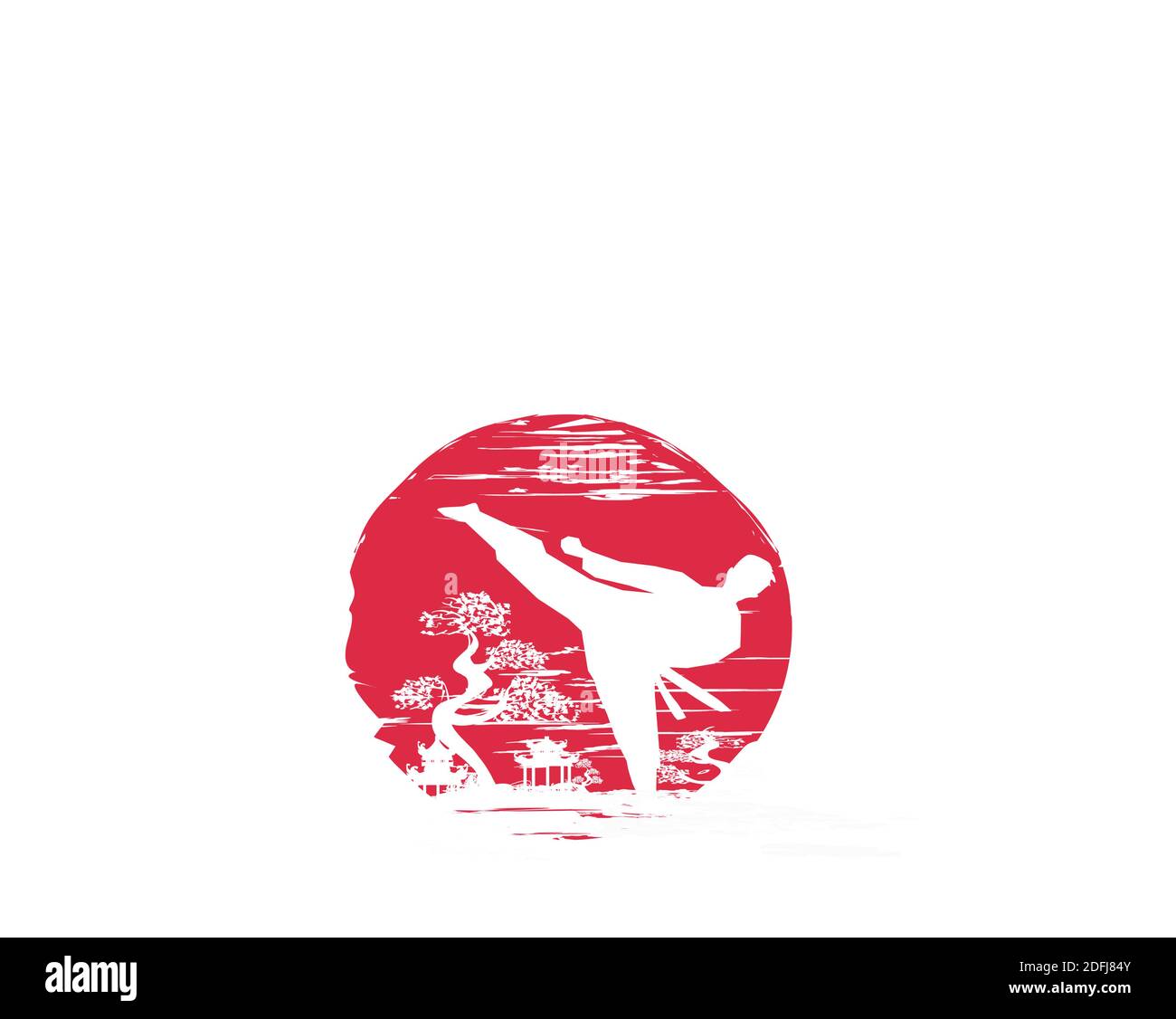 Creative abstract illustration of karate fighter Stock Vector Image ...