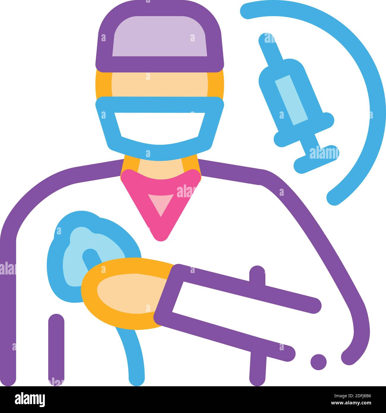 anesthesiologist medical worker color icon vector illustration Stock ...
