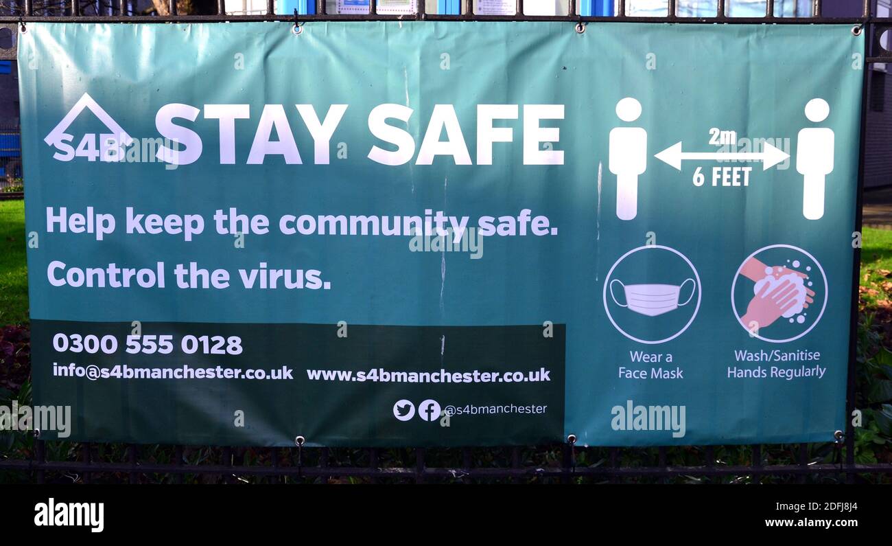 An S4B Housing Association banner in Manchester, England, United ...