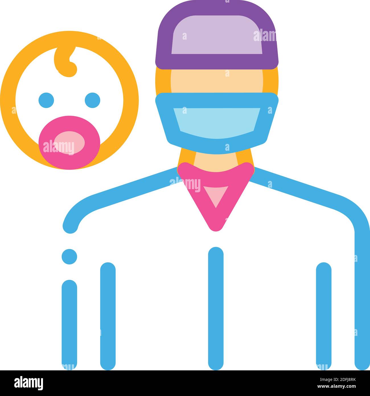 obstetrician doctor color icon vector illustration Stock Vector Image ...