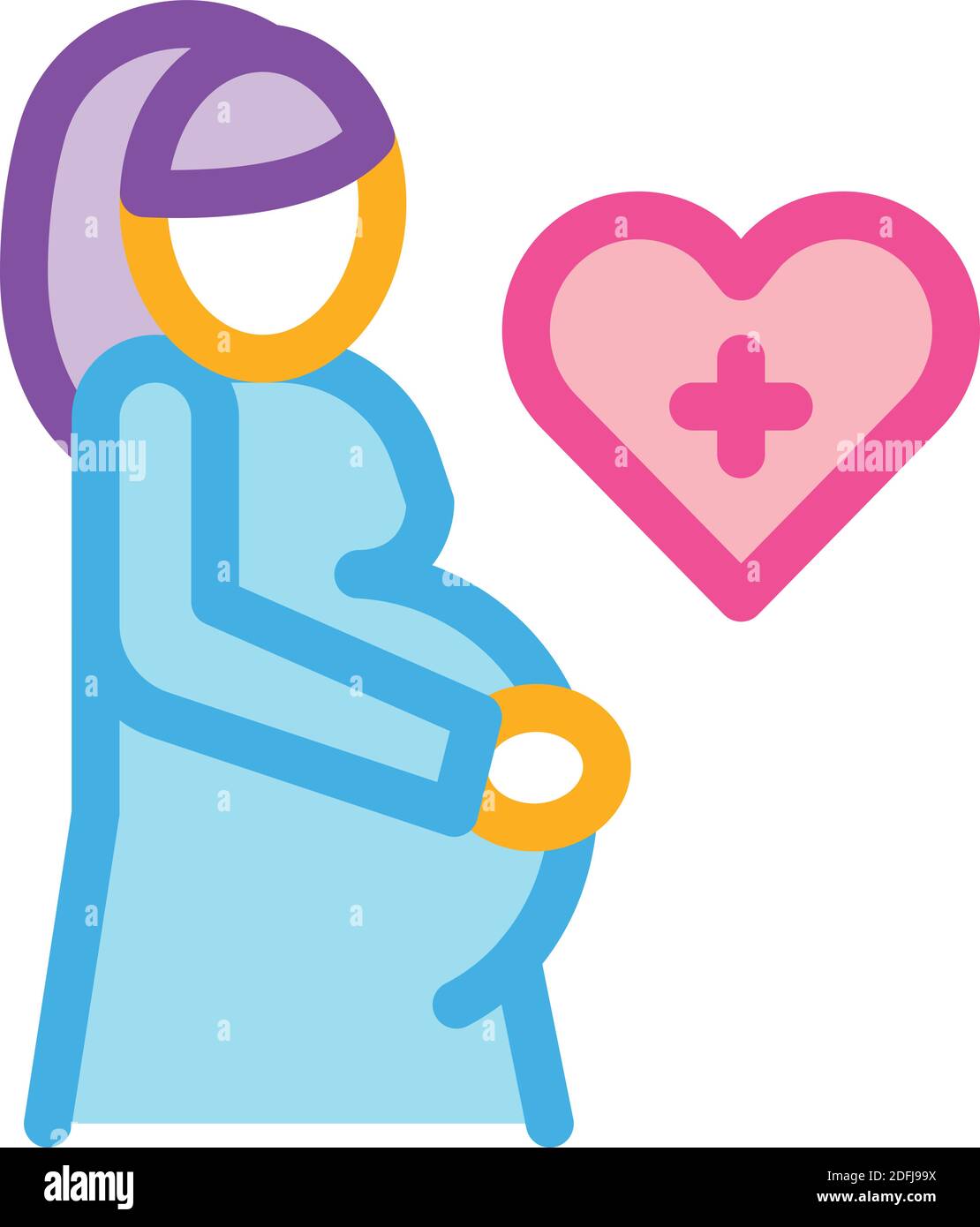 pregnant woman color icon vector illustration Stock Vector Image & Art ...